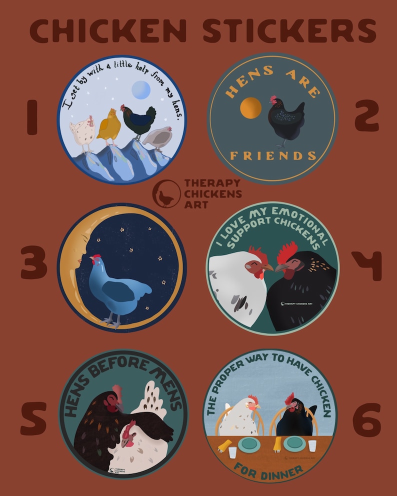 Chicken Stickers Bumper Sticker Bird Art Chicken Art - Etsy