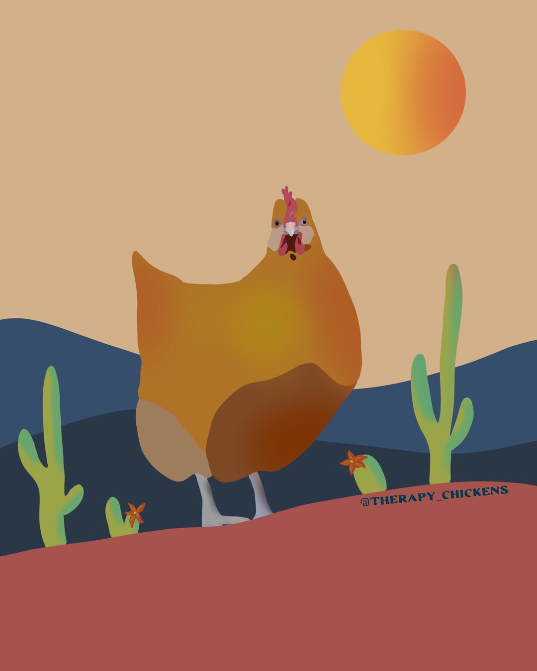 DIGITAL Chicken Print - Hens in Nature - Backyard Chickens - File ...