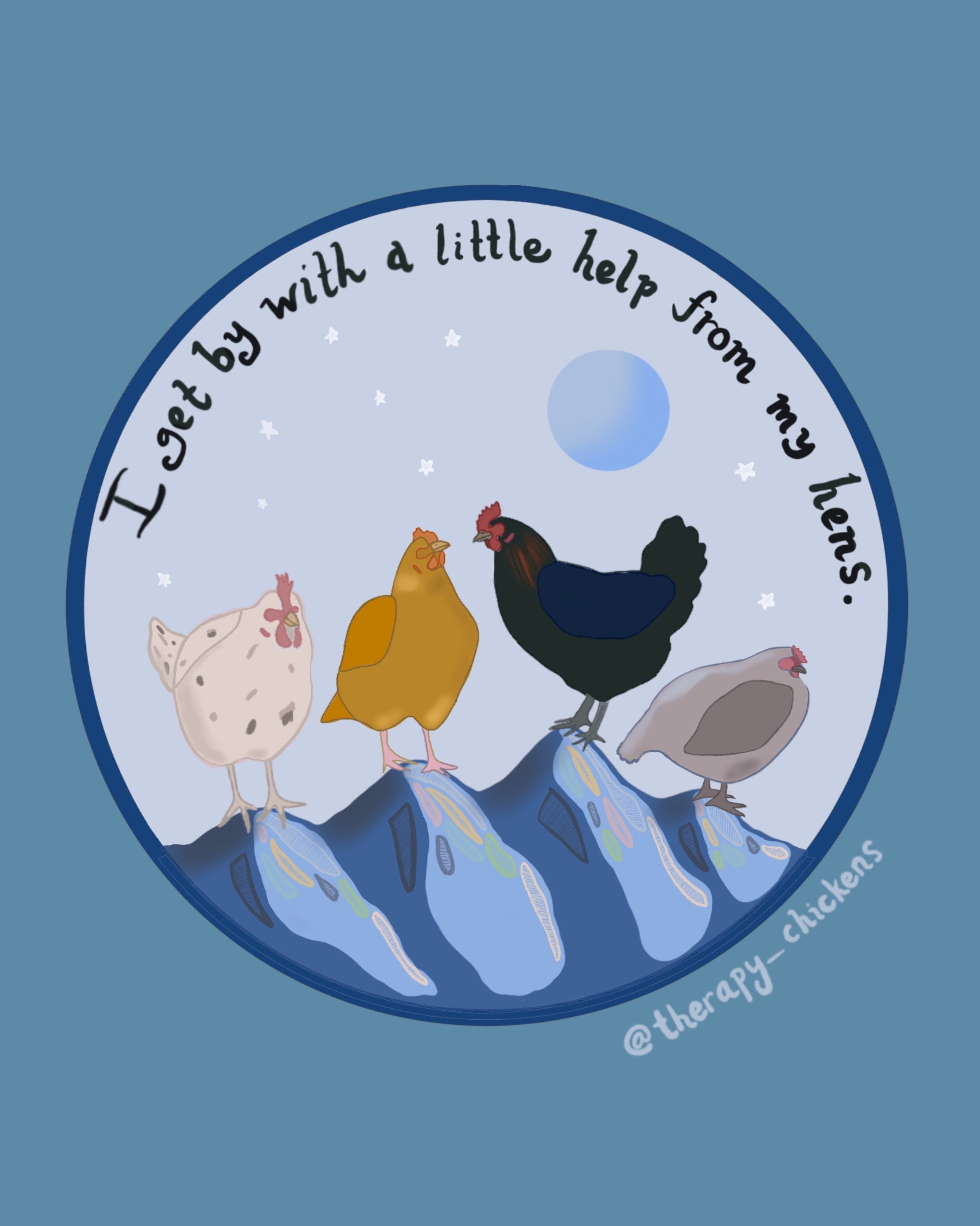 DIGITAL chicken print hens in nature backyard chickens | Etsy