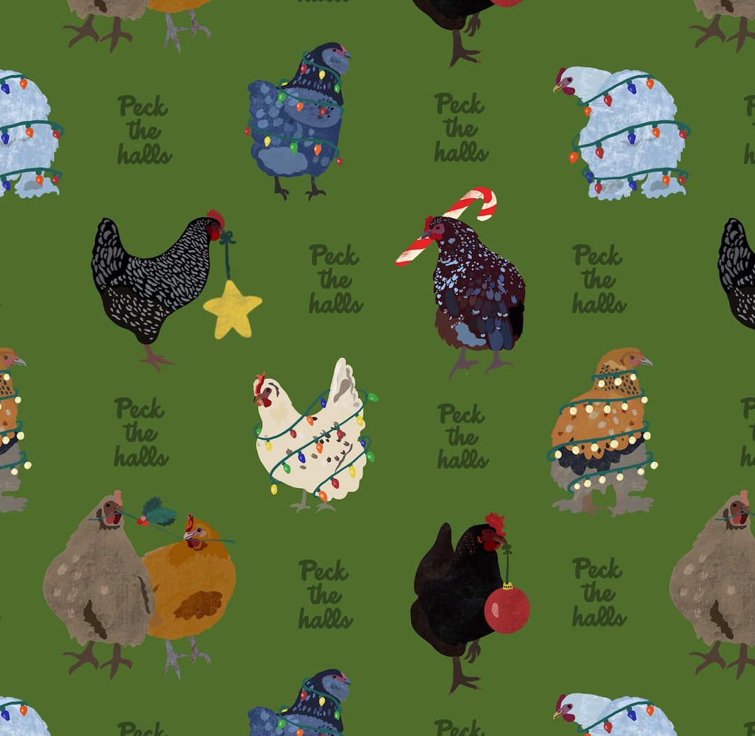 Christmas Chicken Gift Wrap: Holiday Designer Wrapping Paper - Etsy