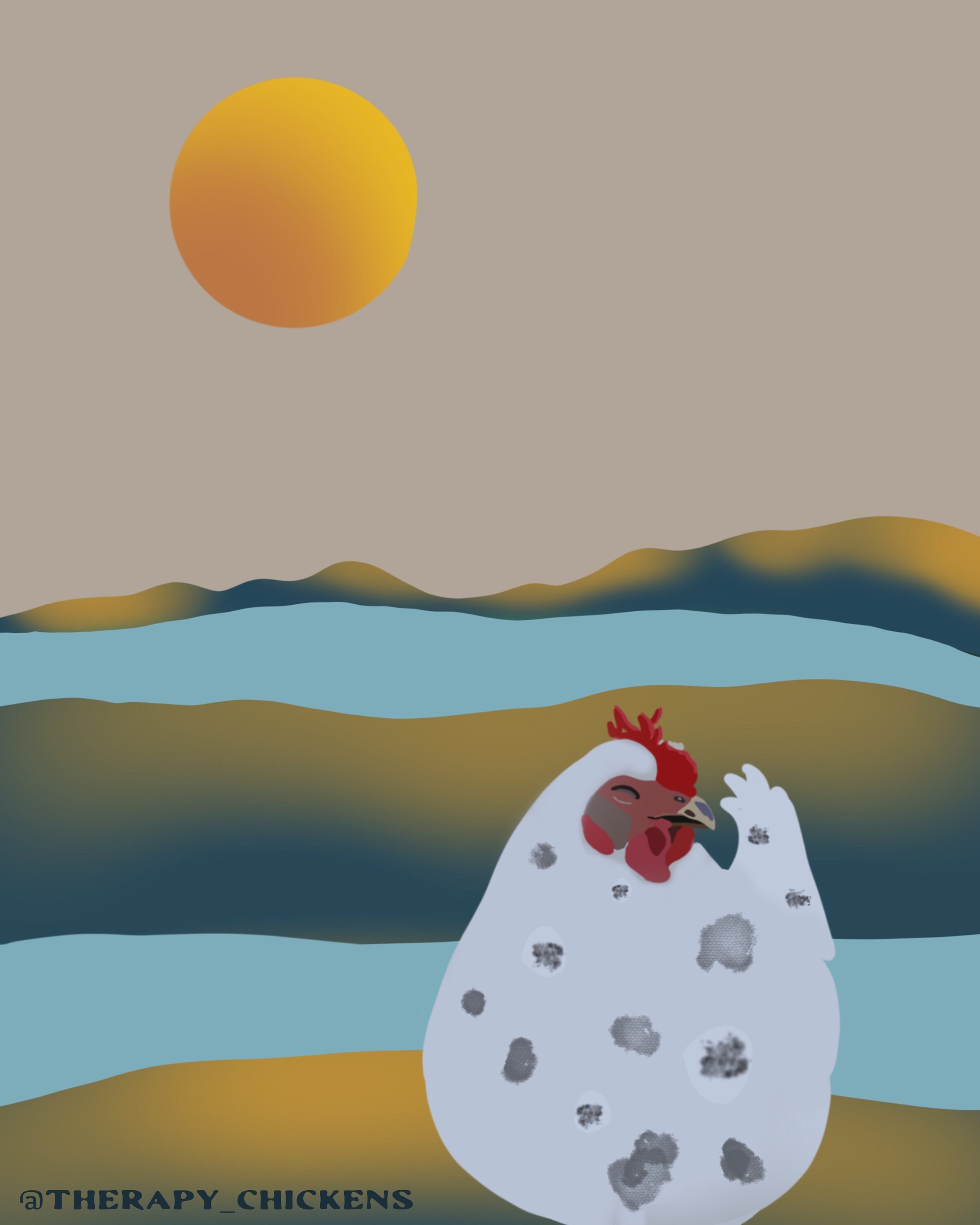 DIGITAL chicken print hens in nature backyard chickens | Etsy