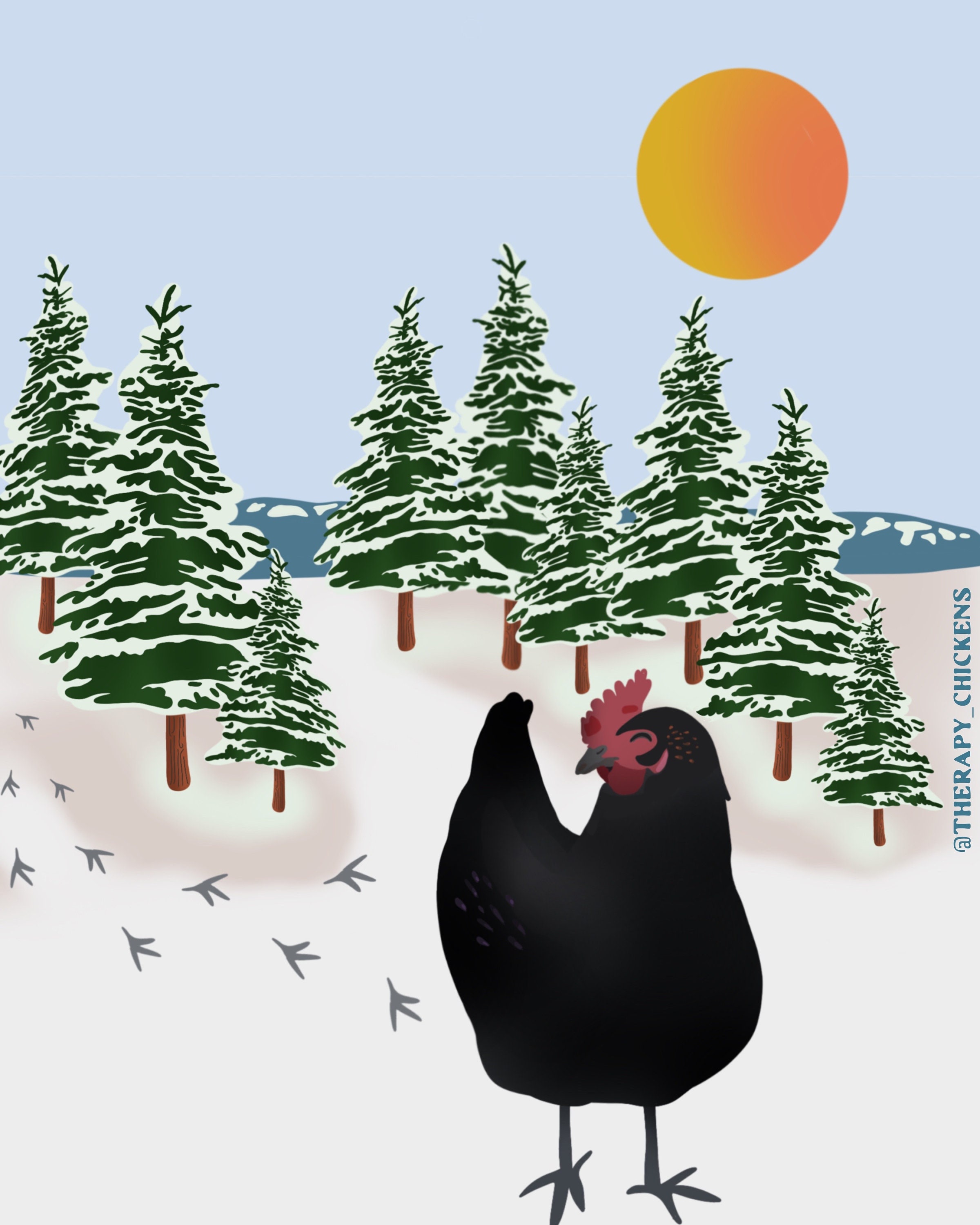 DIGITAL Chicken Print - Hens in Nature - Backyard Chickens - File ...