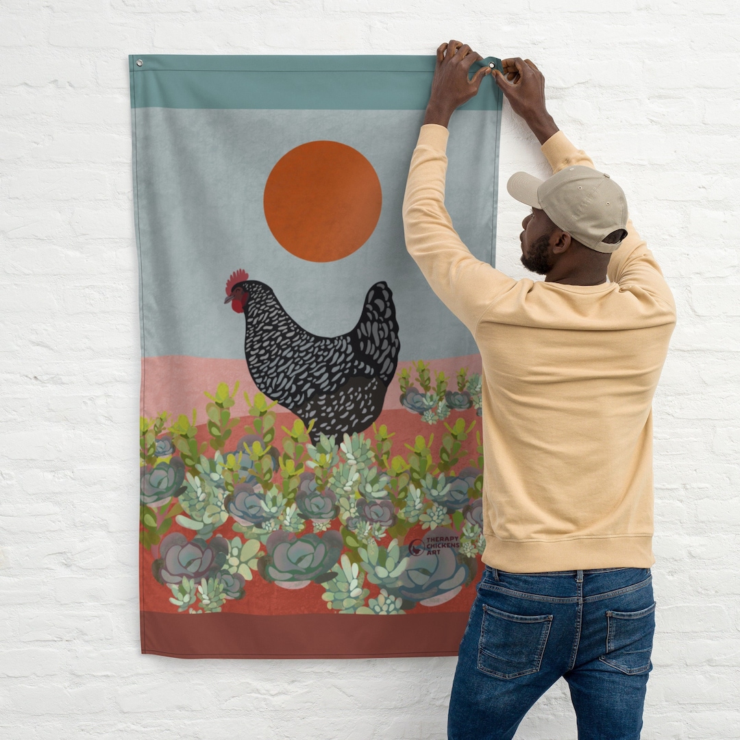 Succulent Hen - Flag - Large Wall Art - Indoor - Outdoor - Tapestry ...
