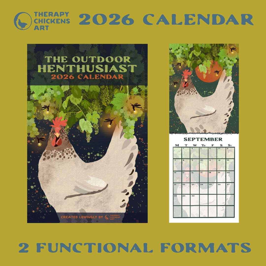 2026 Wall Calendar - Writable - Planner - Backyard Chicken Lovers ...