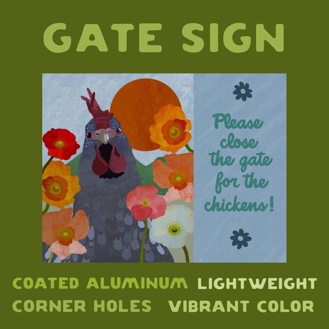 Chicken Coop Gate Sign – "keep Gate Closed", Farmhouse Decor - Etsy