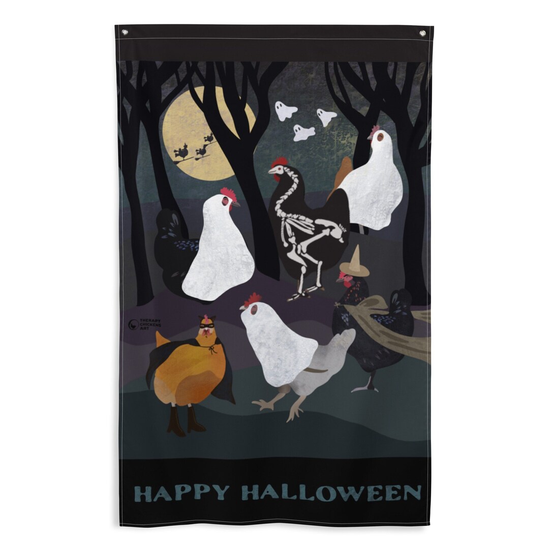 Peck or Treat - Halloween Decoration - Spooky -flag - Large Wall Art ...