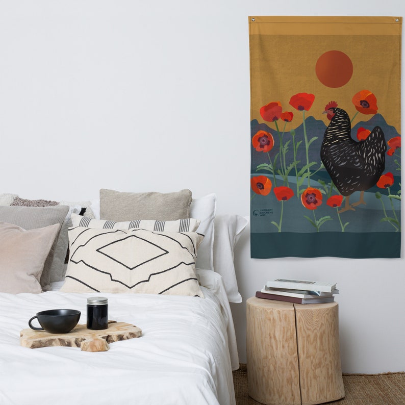 Poppy Hen Flag Large Wall Art Indoor Outdoor - Etsy
