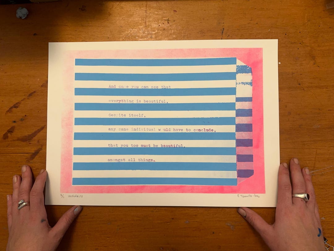 A3 Screenprint 'uniformity' Sweet Nothings Series Geometric Wall Art - Etsy