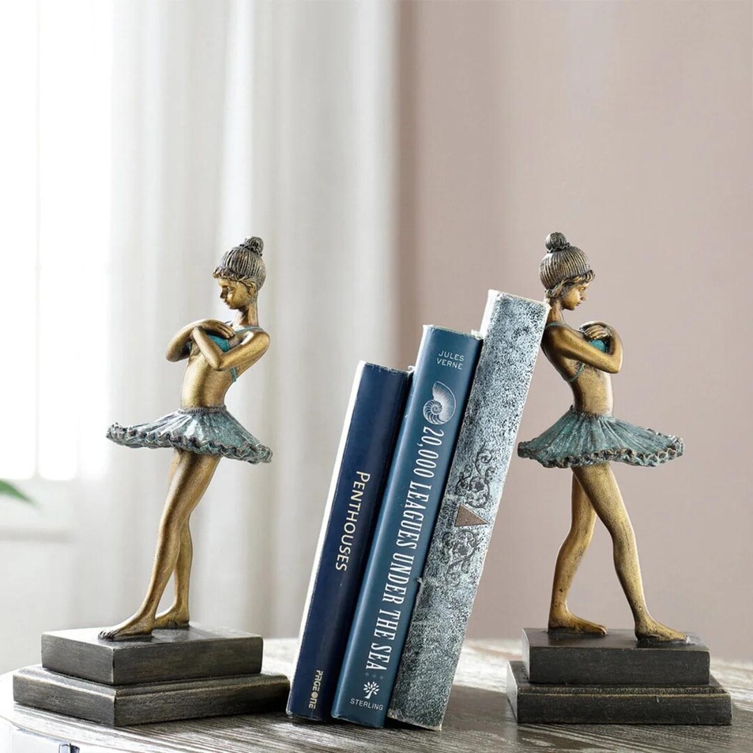 Unique Decorative Bookends in 1920s Glamour Style Degas Ballerinas ...