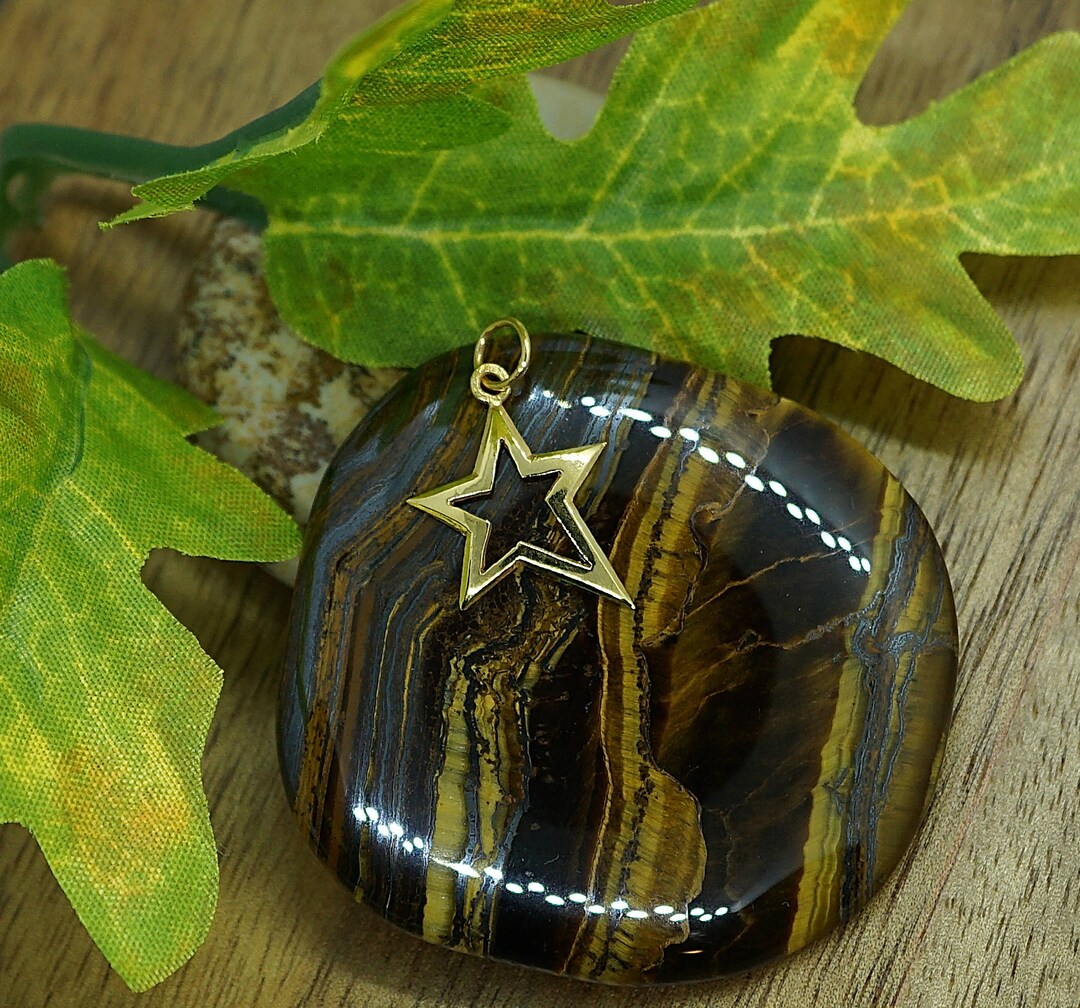 22K Solid Gold Star Pendant, Christmas Gift, Star Jewelry, Gift for Her ...