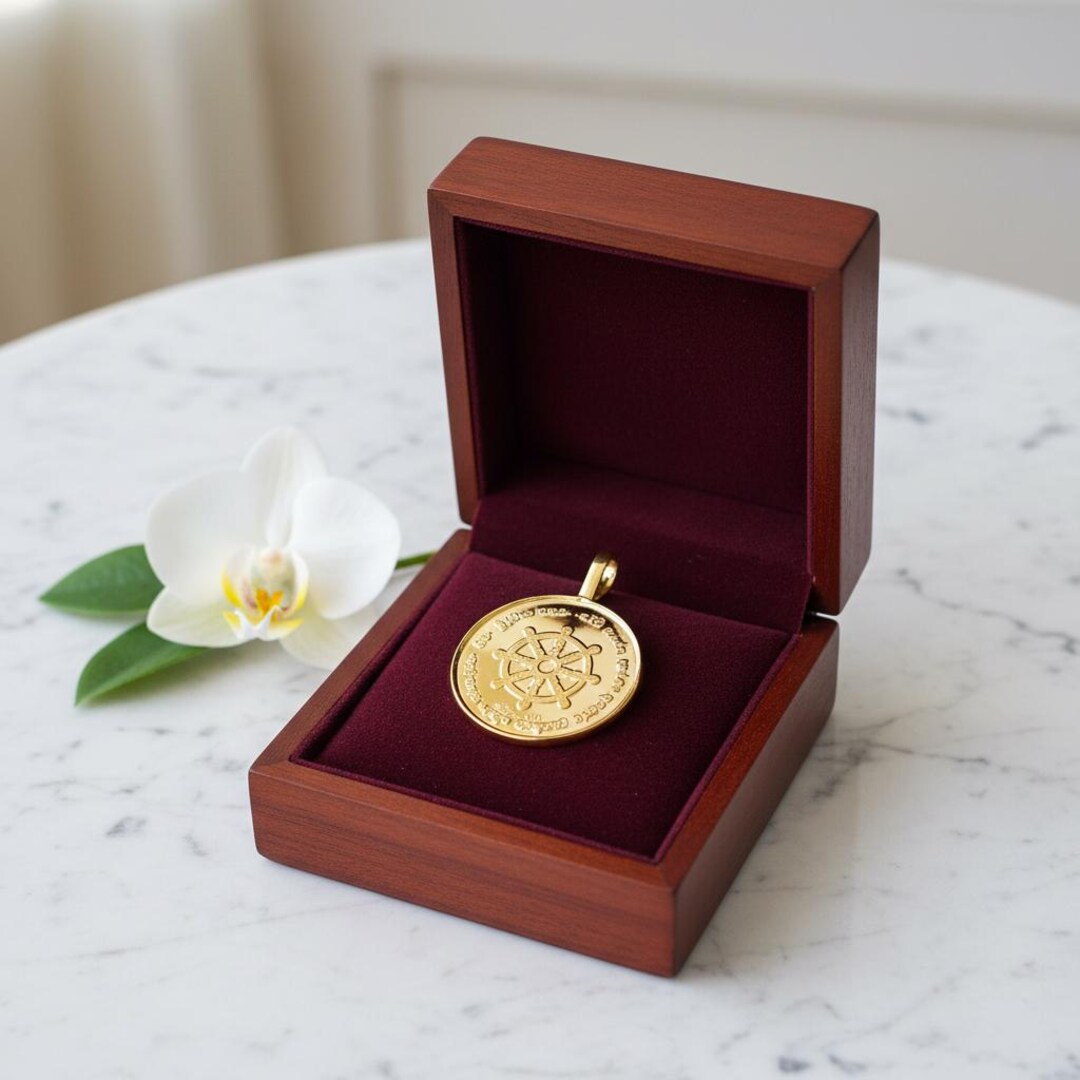 22K Solid Gold Panchayudha & Famous Doctrine of All Buddhas With ...