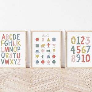 Classroom Decor Set of 3 Alphabet Poster Shapes Print - Etsy