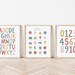 Classroom Decor Set of 3, Alphabet Poster, Shapes Print, Numbers Poster ...