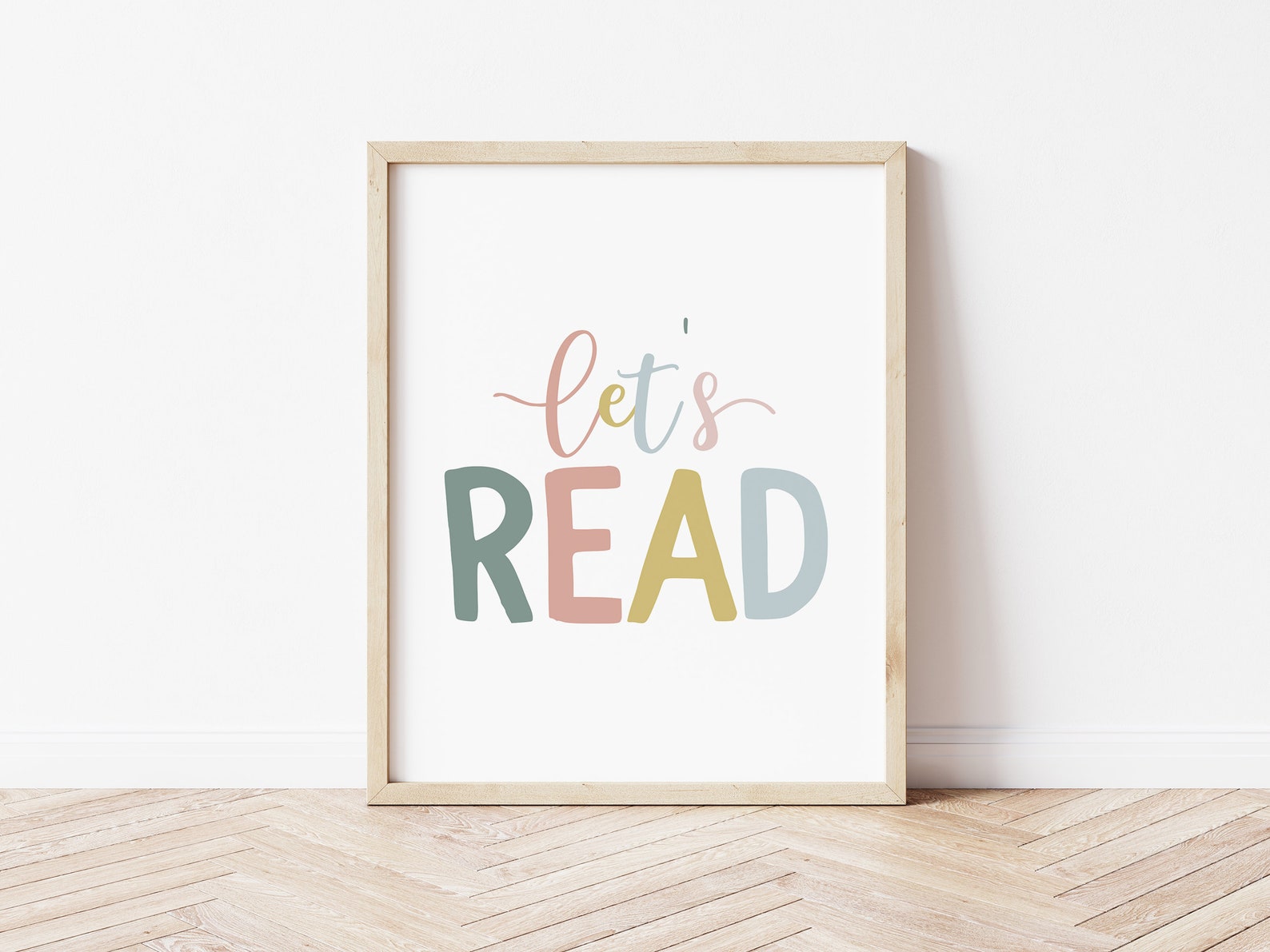 Lets Read Poster Lets Read Print Girls Nursery Print - Etsy