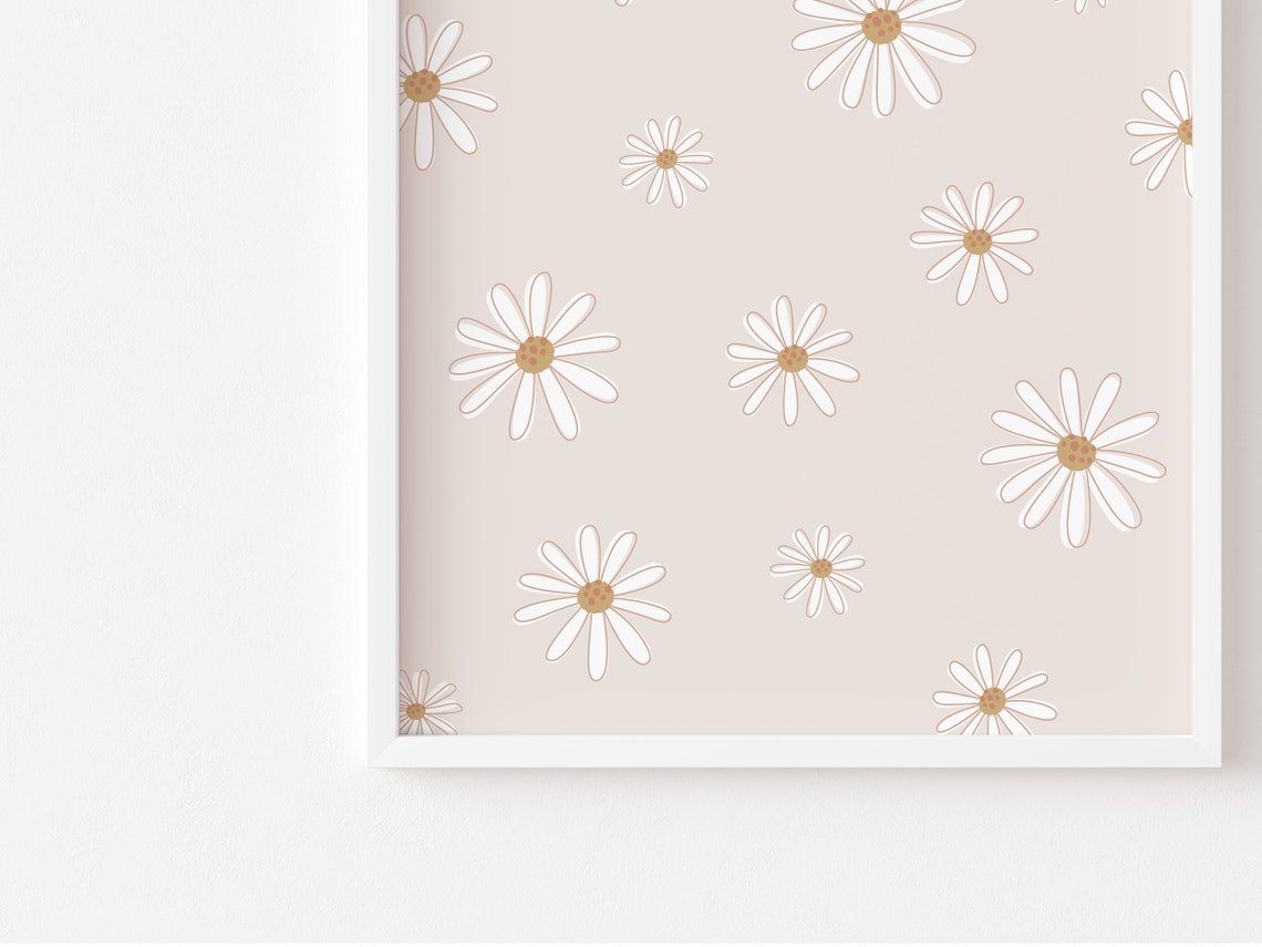 Boho Floral Print, Floral Wall Art, Boho Daisy Nursery Print, Girls ...