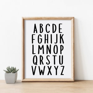 Black and White Alphabet Poster, ABC Poster, Numbers Poster, 123 Print ...