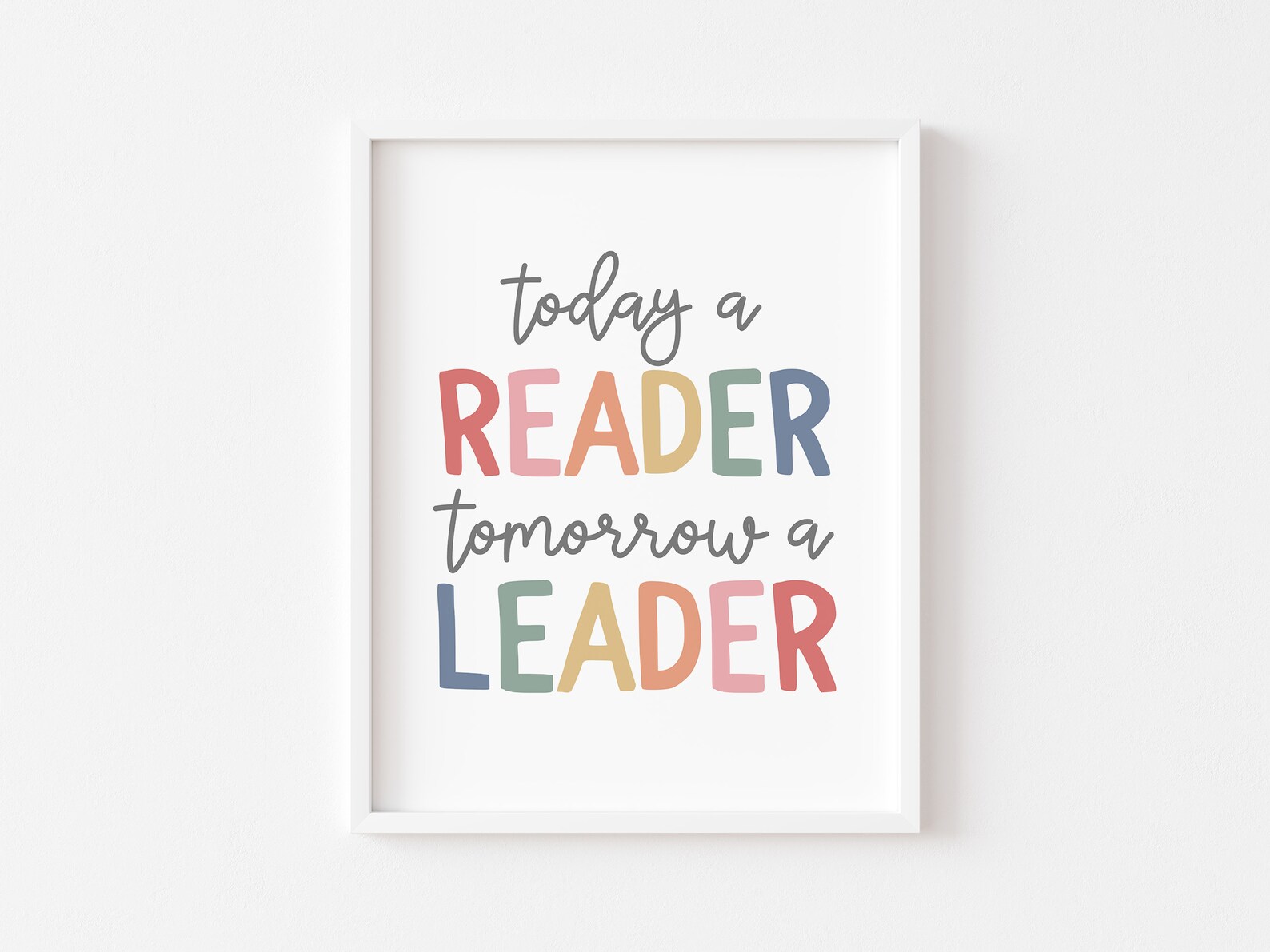 Today a Reader Tomorrow a Leader Wall Art, Let's Read, Homeschool Wall ...