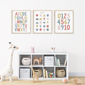 Classroom Decor Set of 3 Alphabet Poster Shapes Print - Etsy
