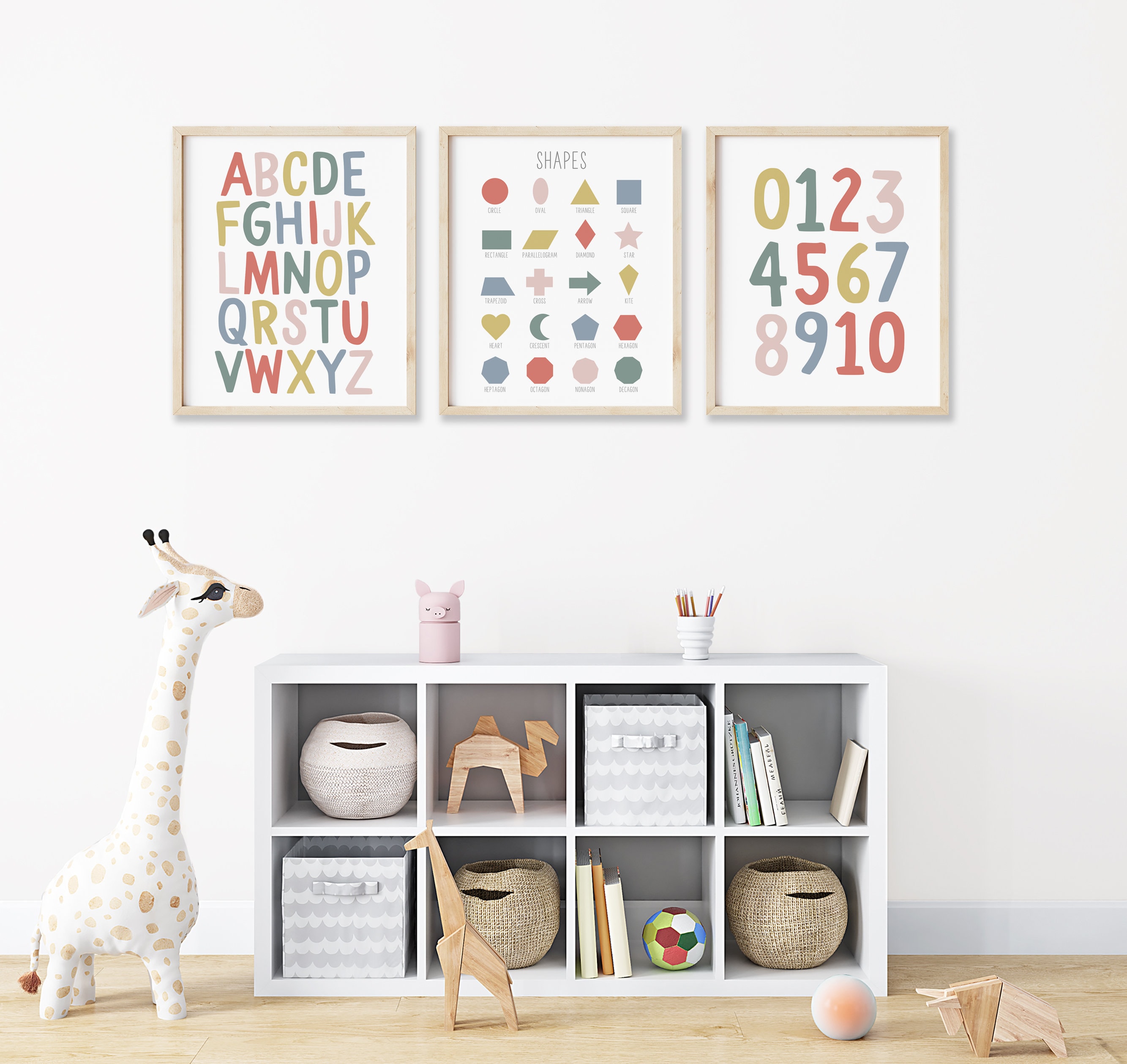 Classroom Decor Set of 3 Alphabet Poster Shapes Print - Etsy