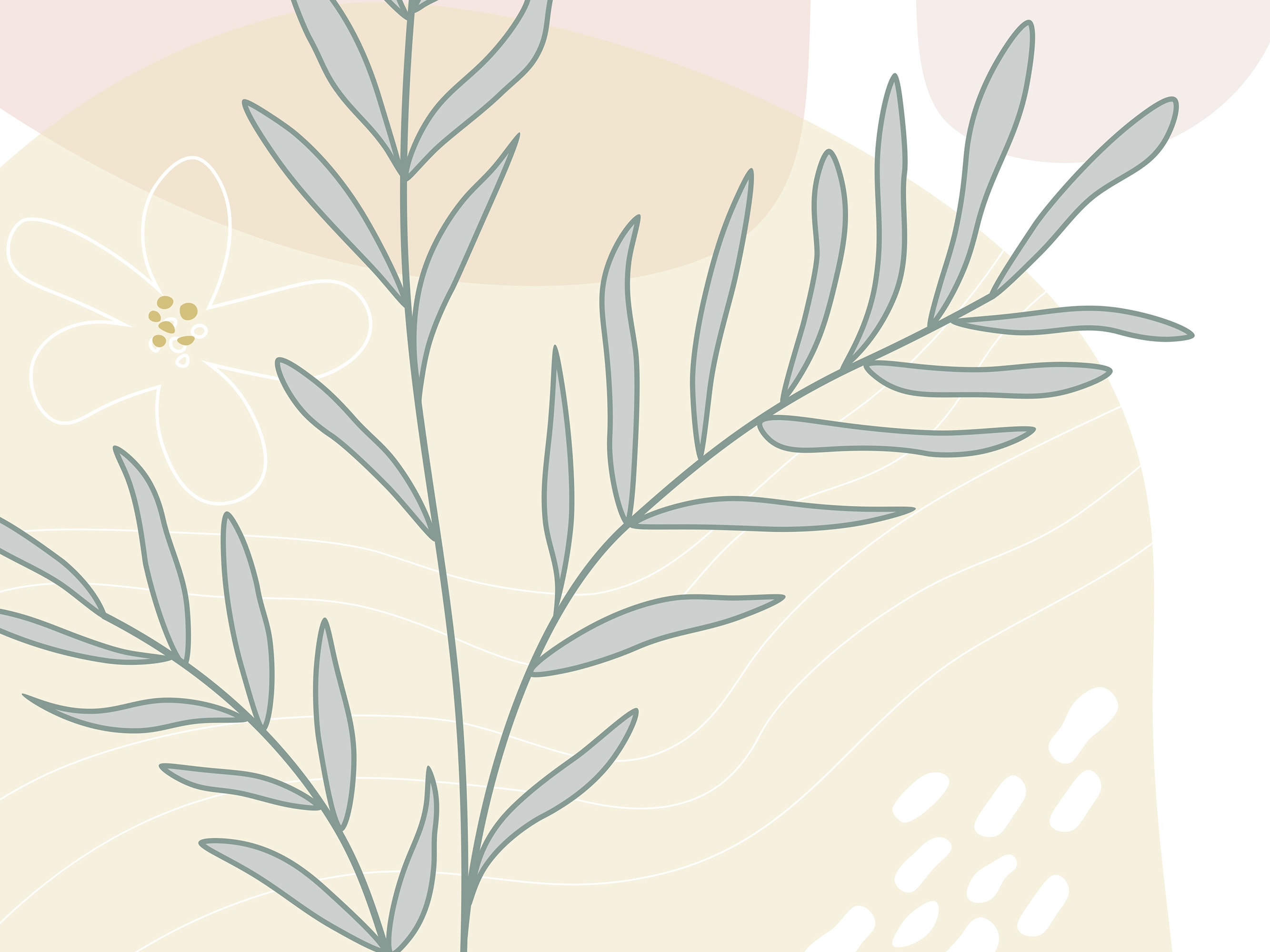 Boho Floral Print Minimal Floral Wall Art Boho Nursery | Etsy