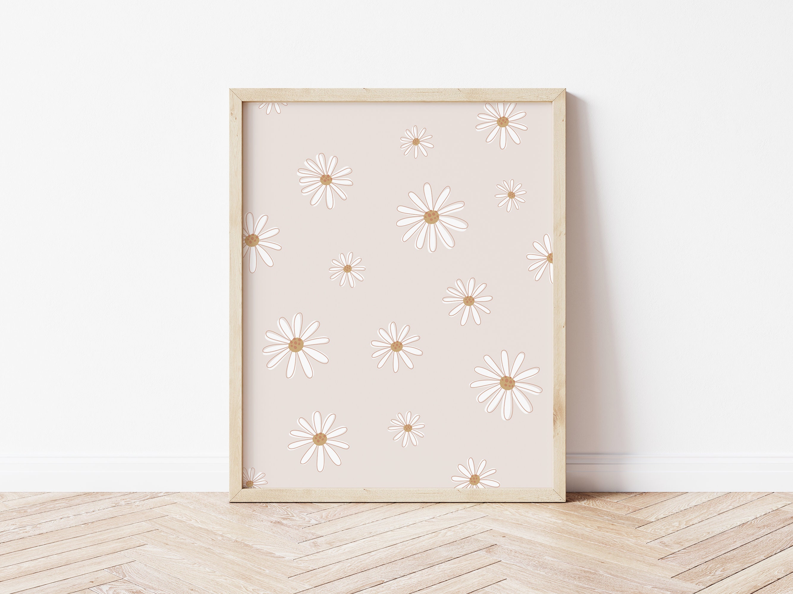 Boho Floral Print, Floral Wall Art, Boho Daisy Nursery Print, Girls ...