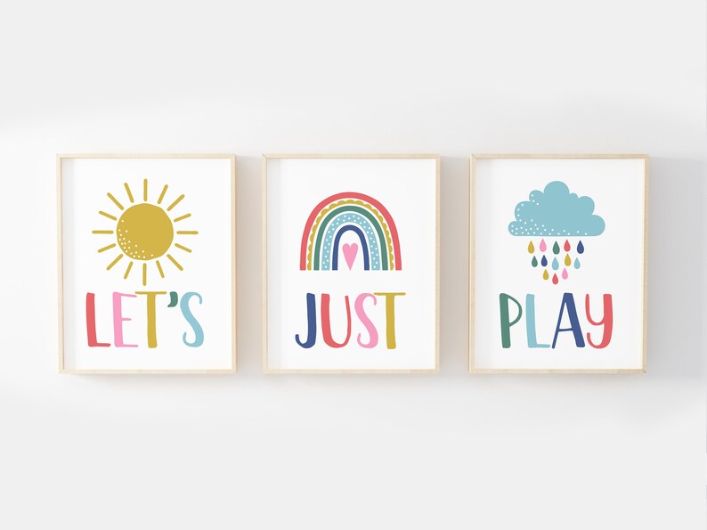 Let's Just Play Let's Just Play Print Girls Playroom | Etsy