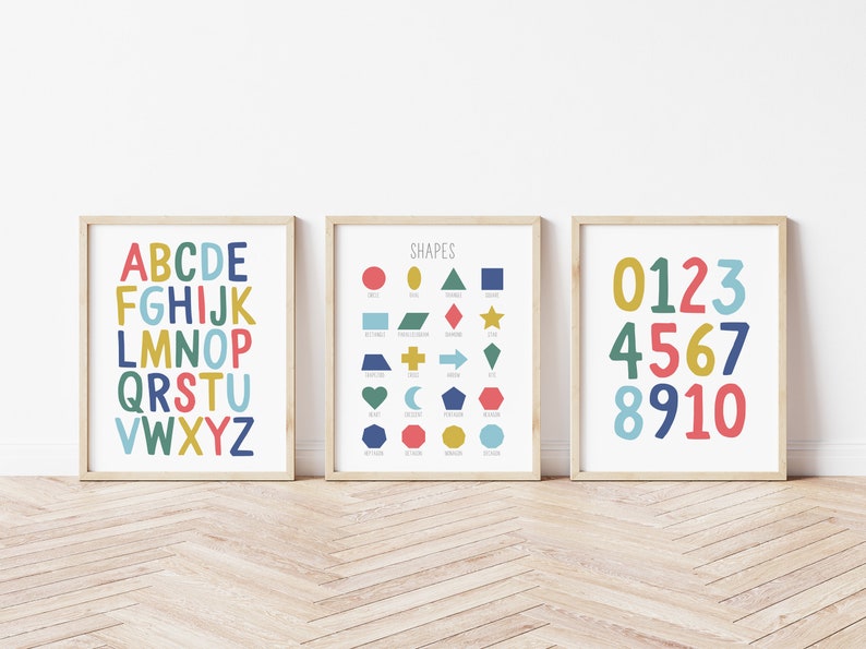 Classroom Decor Set of 3, Alphabet Poster, Numbers Poster, Educational ...