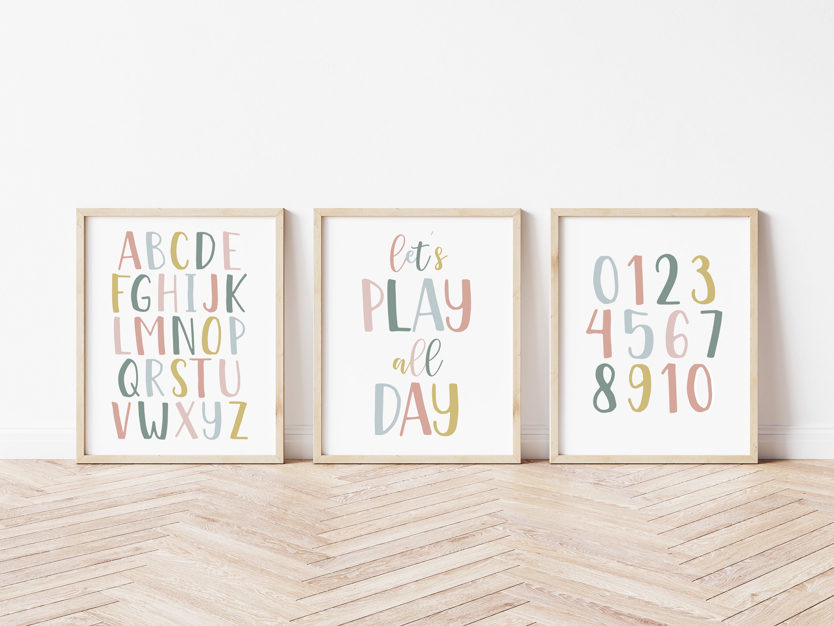 Alphabet Poster, Numbers Poster, Educational Prints, Lets Play All Day ...