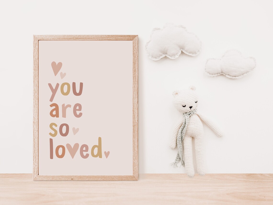 You Are so Loved Print, You Are so Loved Poster, Boho Nursery Print ...