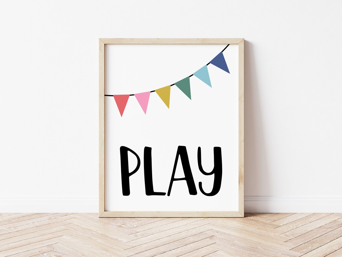 Play All Day Set of 3 Prints, Play All Day Printable, Playroom Decor ...