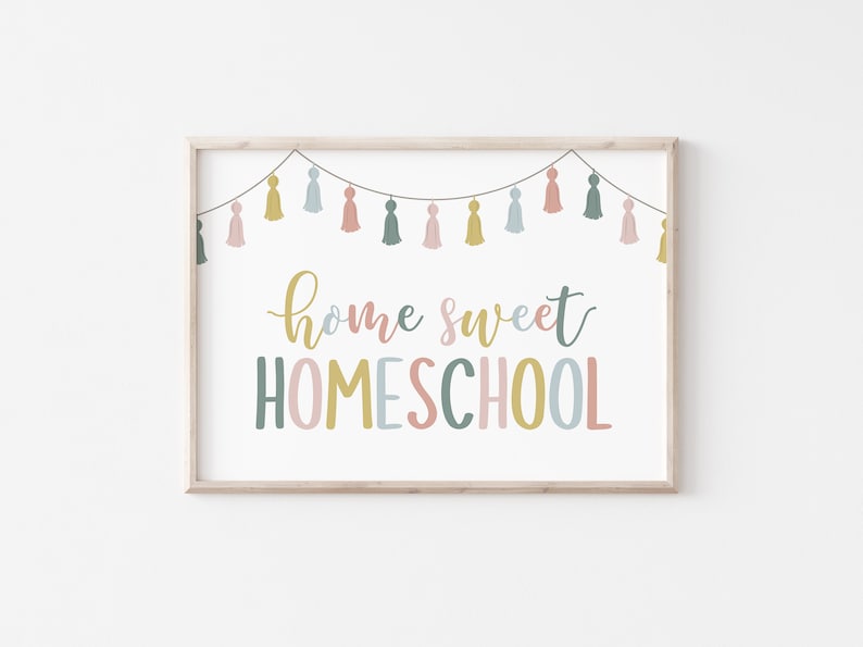 Home Sweet Homeschool Sign, Homeschool Wall Art, Home Sweet Homeschool ...