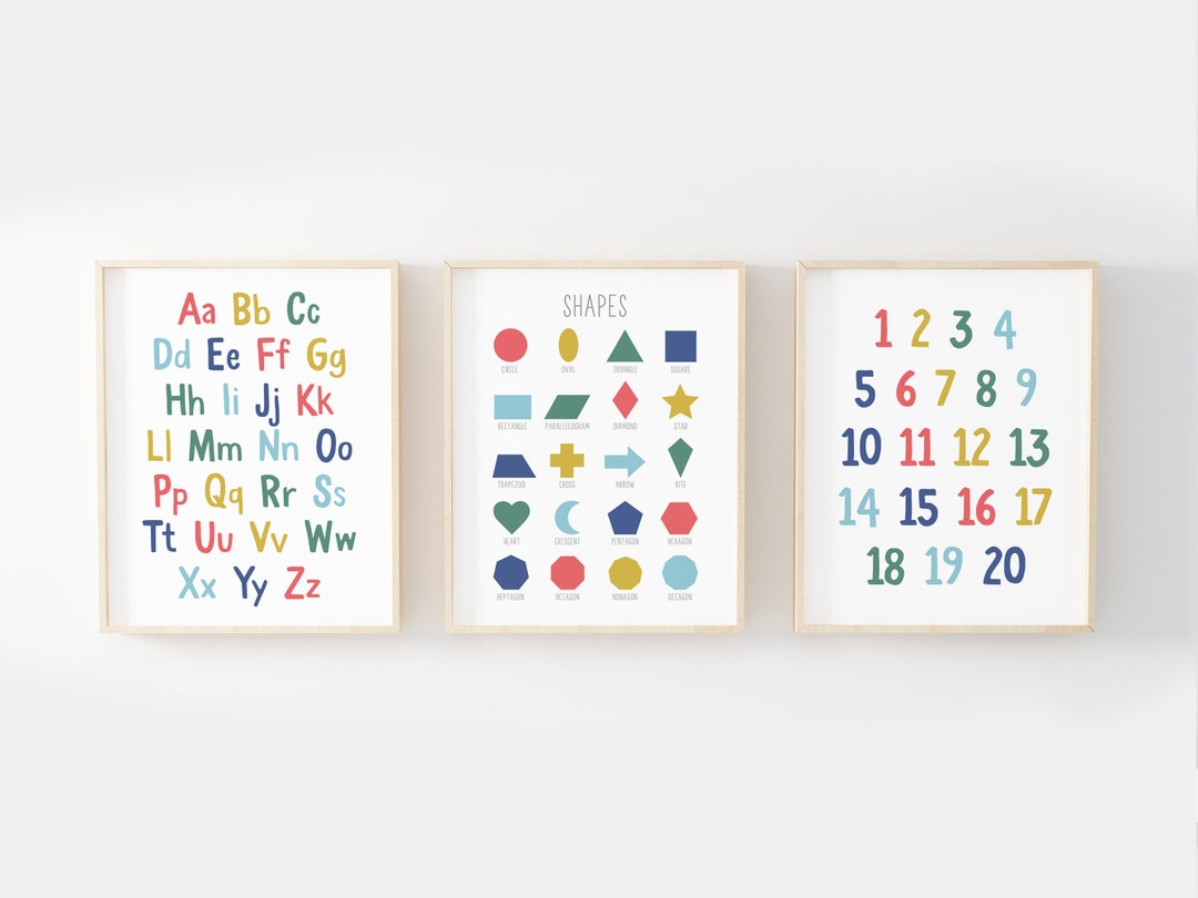 Classroom Decor Set of 3, Alphabet Poster, Numbers Poster, Educational ...