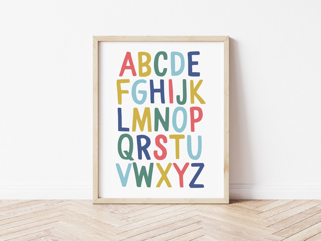 Alphabet Poster, Numbers Poster, Educational Prints, Bright Classroom ...