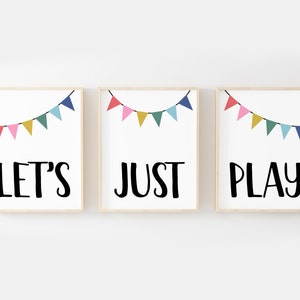Let's Just Play Printable, Lets Just Play Poster, Nursery Print ...