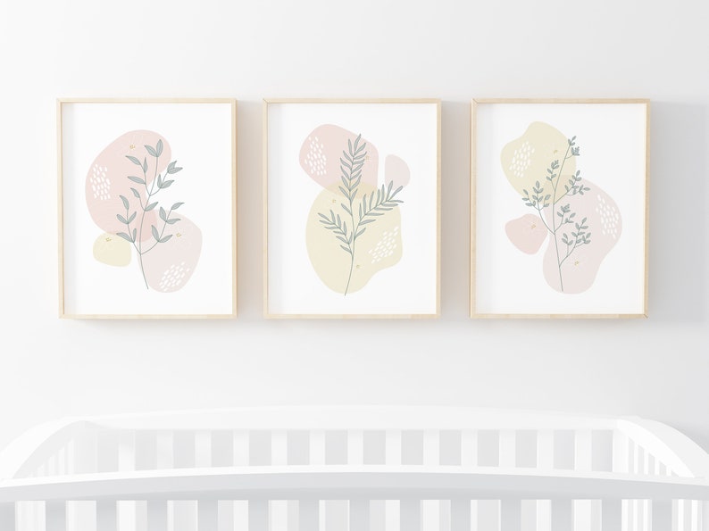 Boho Floral Print, Minimal Floral Wall Art, Boho Nursery Print, Girls ...