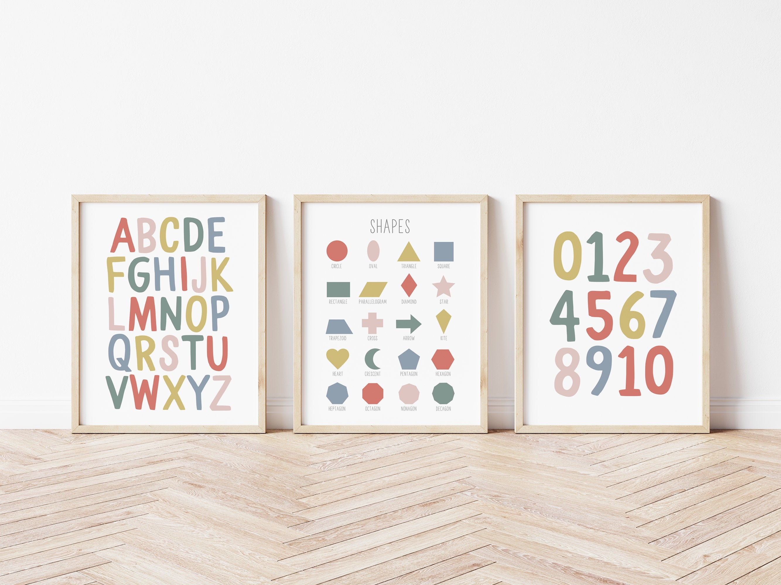 Classroom Decor Set of 3 Alphabet Poster Shapes Print - Etsy
