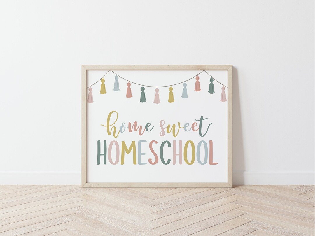 Home Sweet Homeschool Sign, Homeschool Wall Art, Home Sweet Homeschool ...