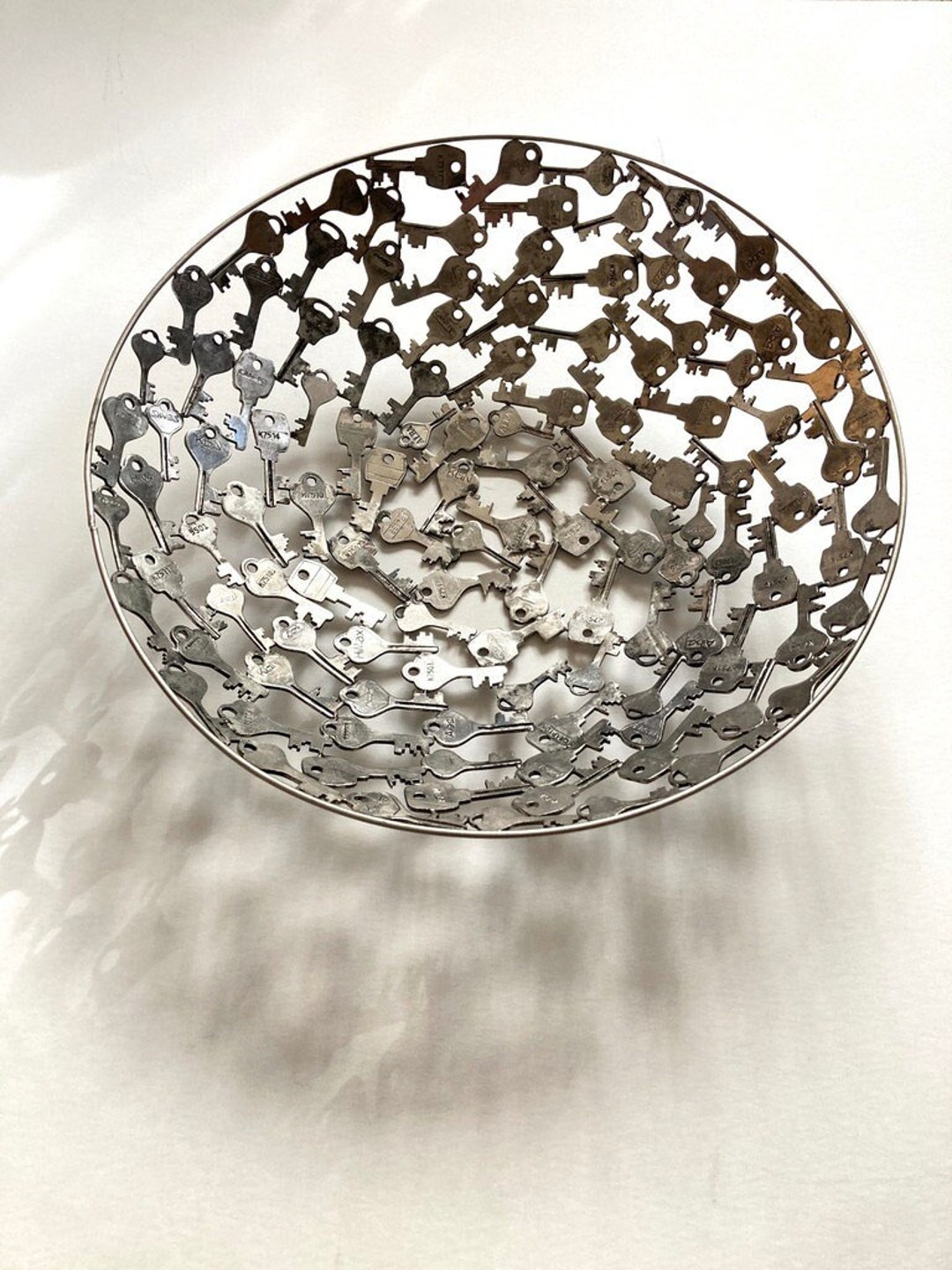 Large Key Bowl, Bowl Made From Keys, Unique Bowl, Shabby Chic Decor - Etsy