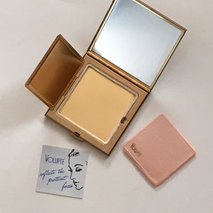 Vintage Rhinestone Volupte Compact, Gold Tone, Unused, Mid Century ...