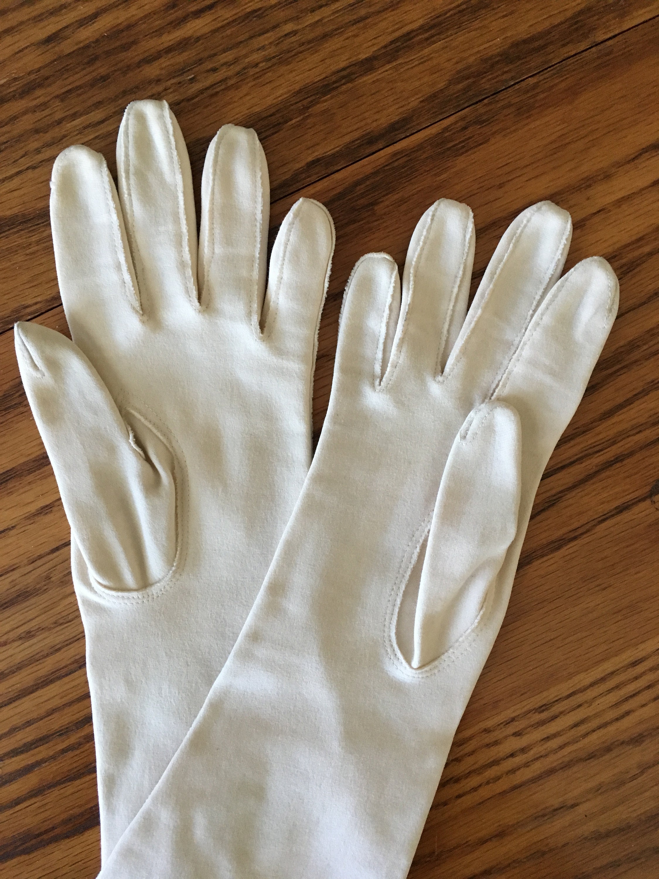 Vintage Unique Ivory Cotton Long Embroidered DRESS GLOVES Mesh - Etsy