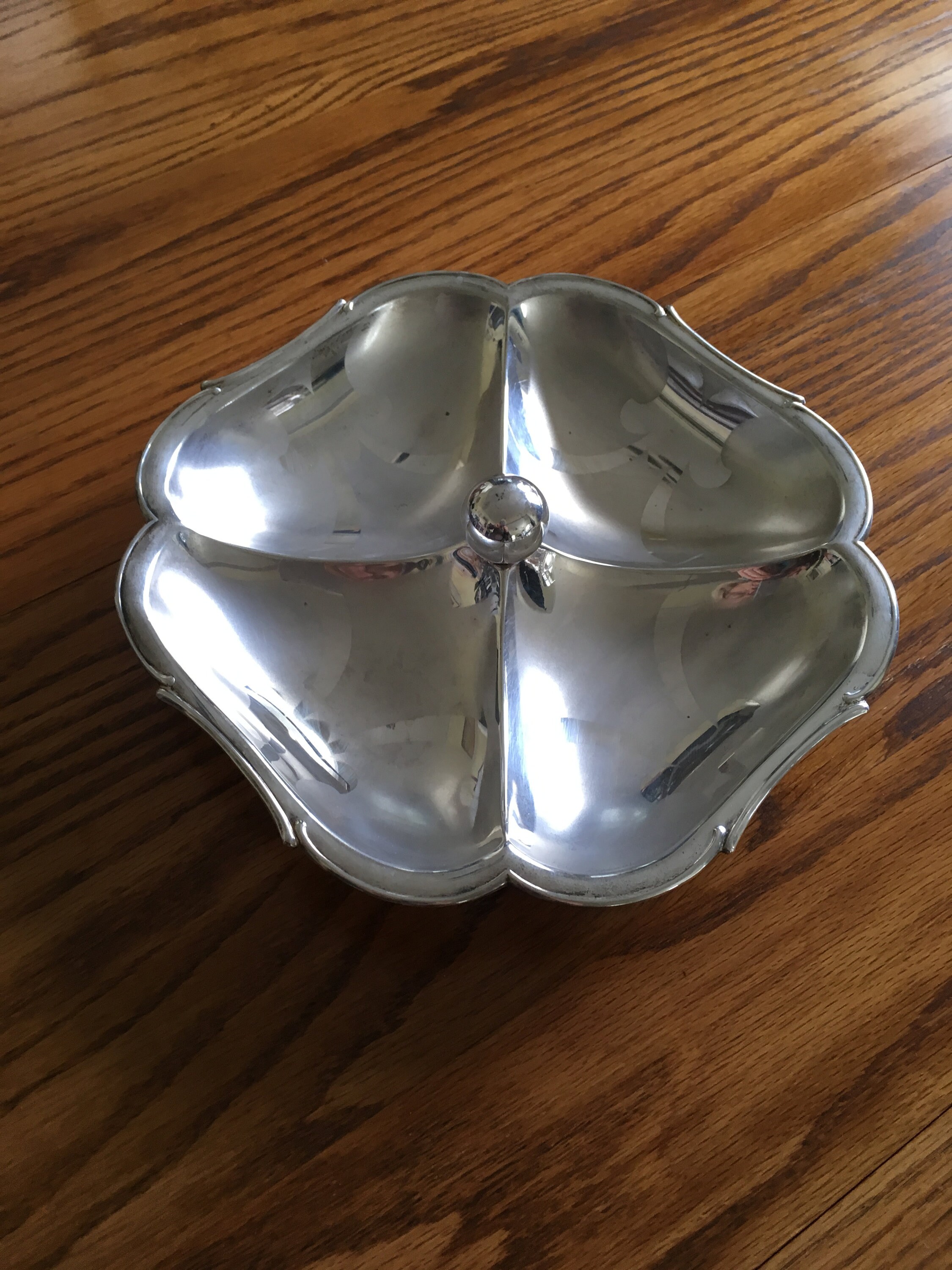 Vintage Silver Plate Divided 4 Way Serving Candy Dish Unique Design ...