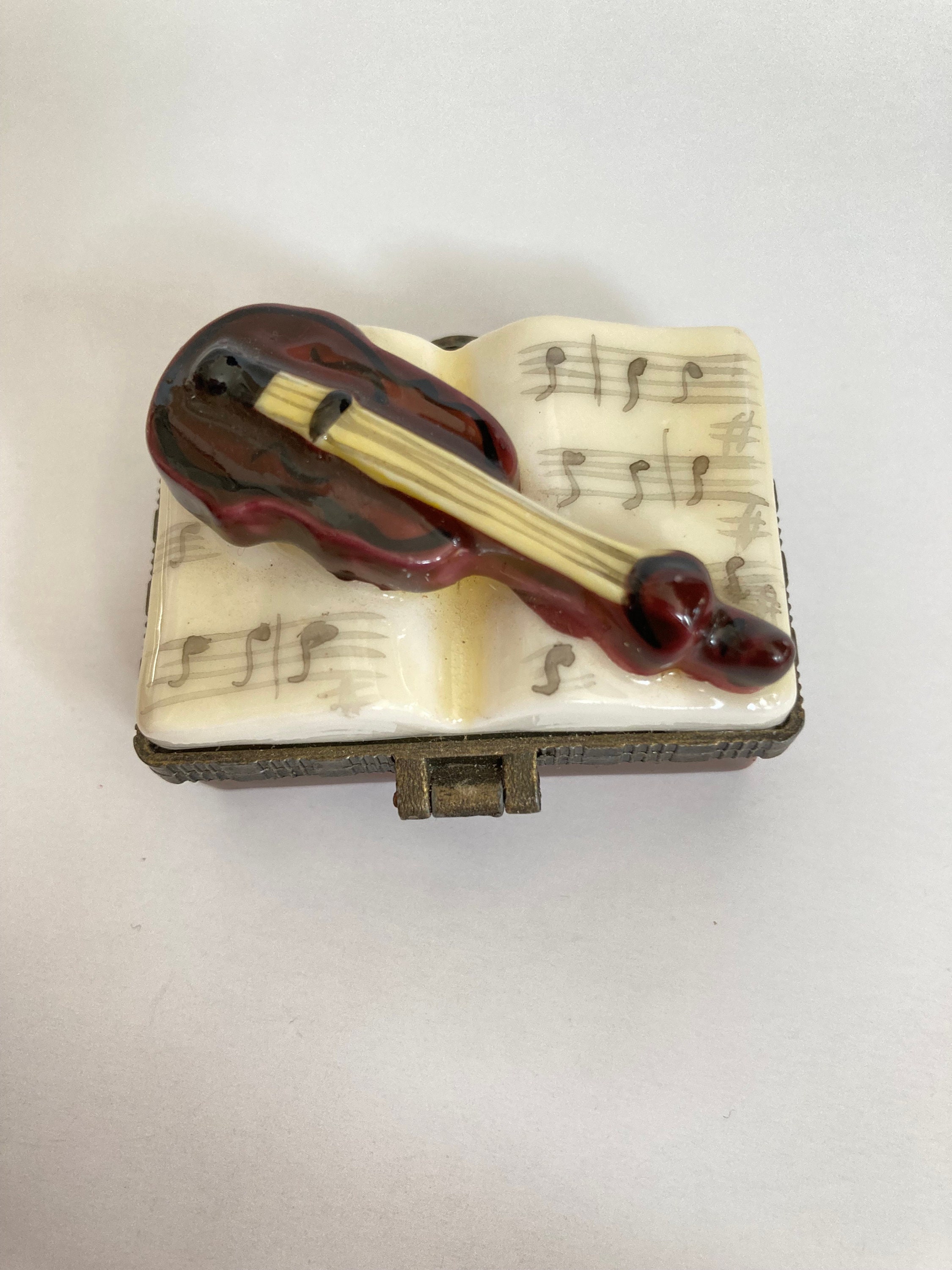 Set of 2 Ceramic Violin and Accordion Trinket Boxes Gift for - Etsy