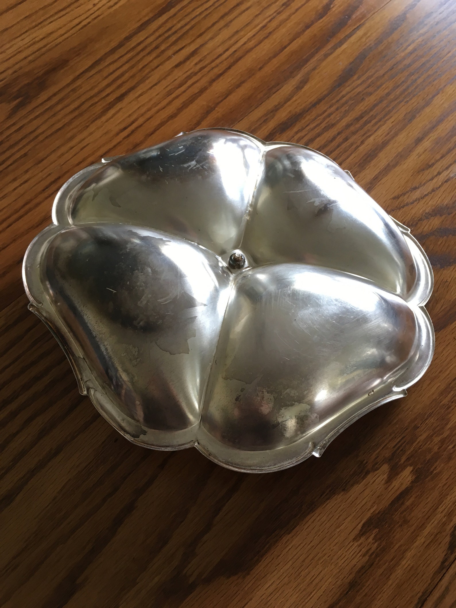 Vintage Silver Plate Divided 4 Way Serving Candy Dish Unique Design ...