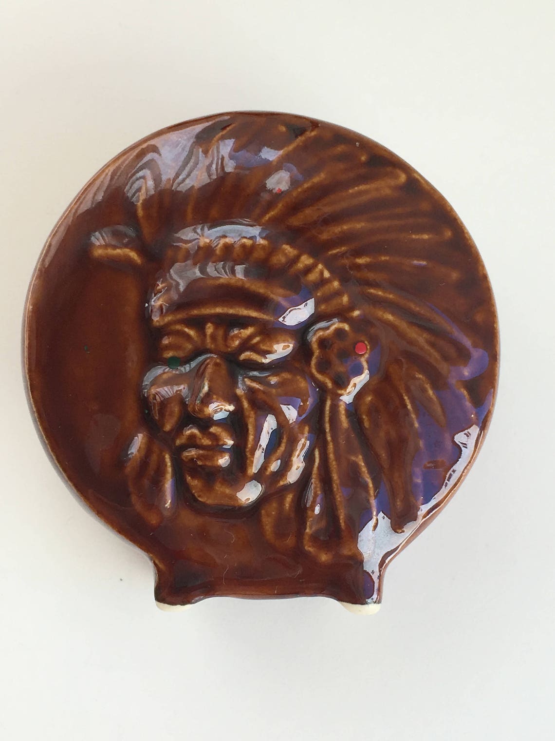 Vintage Indian Chief Headress Drums Salt & Pepper Shakers, Vintage ...