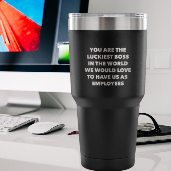 Luckiest Boss Mug Funny Gifts for Bosses Boss Tumbler Double | Etsy