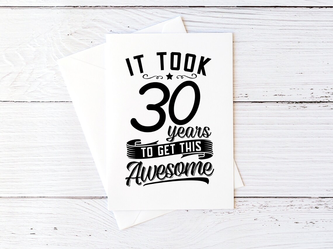 Happy 30th Birthday Card for Men Birthday Card for Women - Etsy