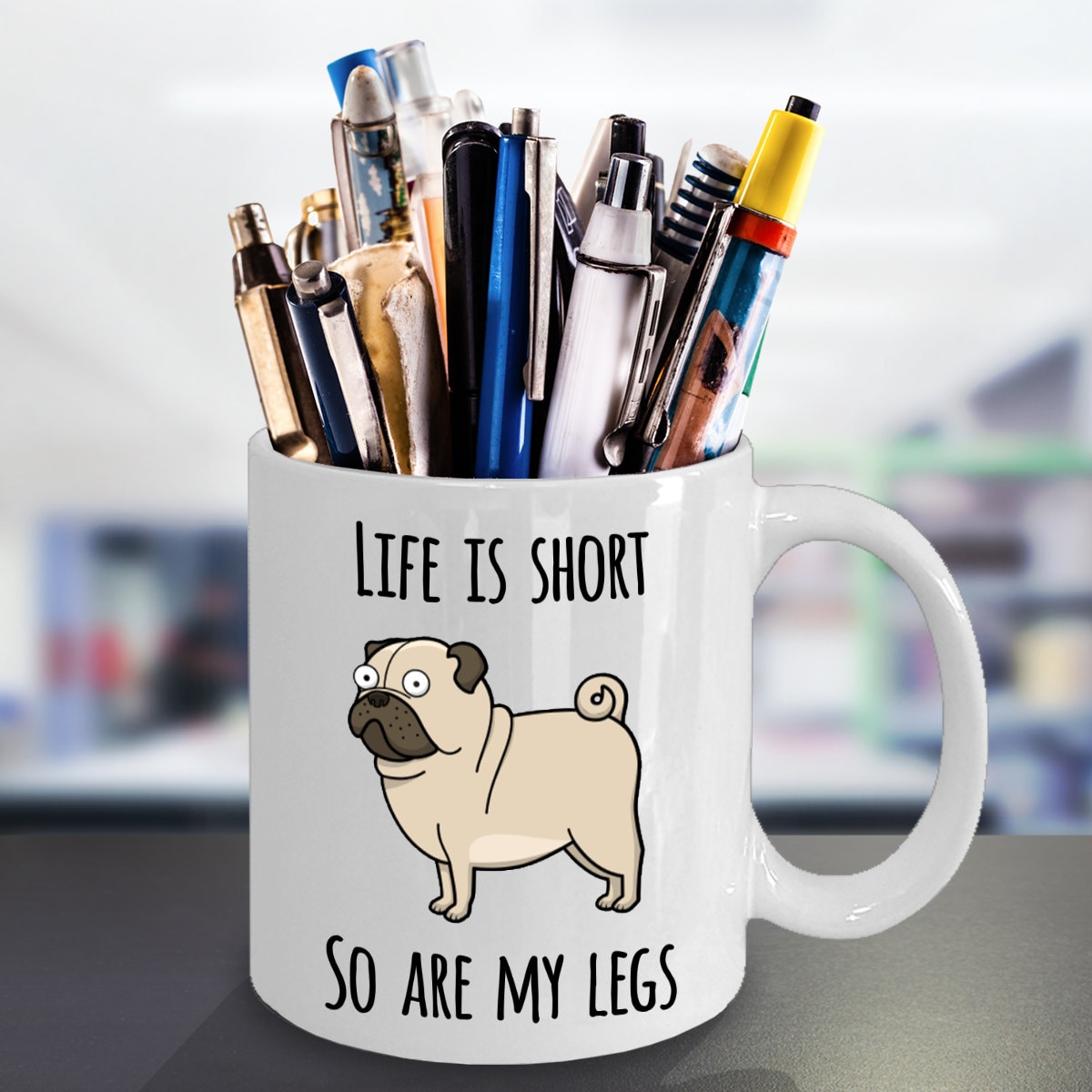 Pug Coffee Mug Cute Pug Mug Pug Gifts for Pug Lover Life is - Etsy