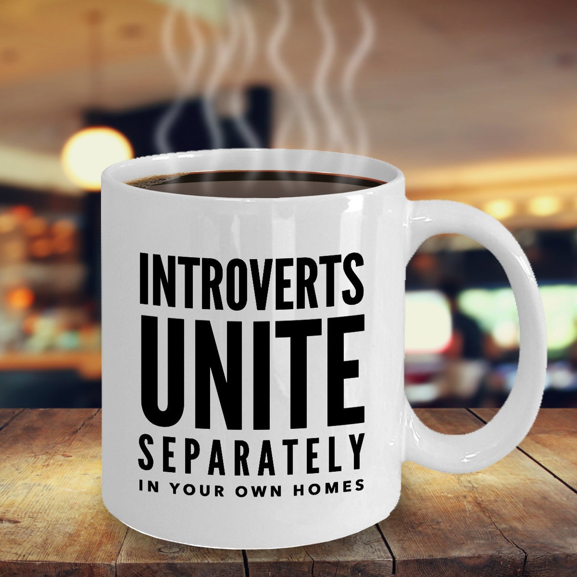 Introvert Unite Mug Introverts Unite Separately in Your Own Homes Ceramic Cup Bookworm Birthday ...