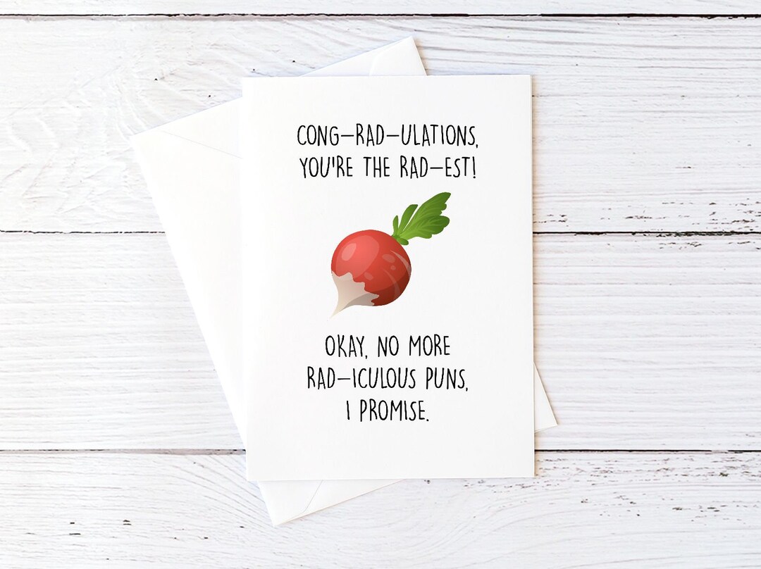 Funny Congrats Card Congratulations Card Cong-rad-ulations, You Are Rad ...