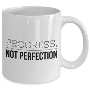 Serenity Prayer (front) Progress, Not Perfection (back) Mug Ceramic AA ...